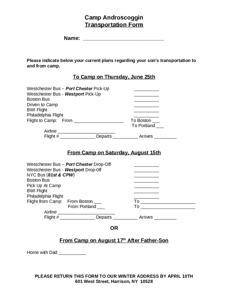 Transportation Explanations Doc Template | pdfFiller