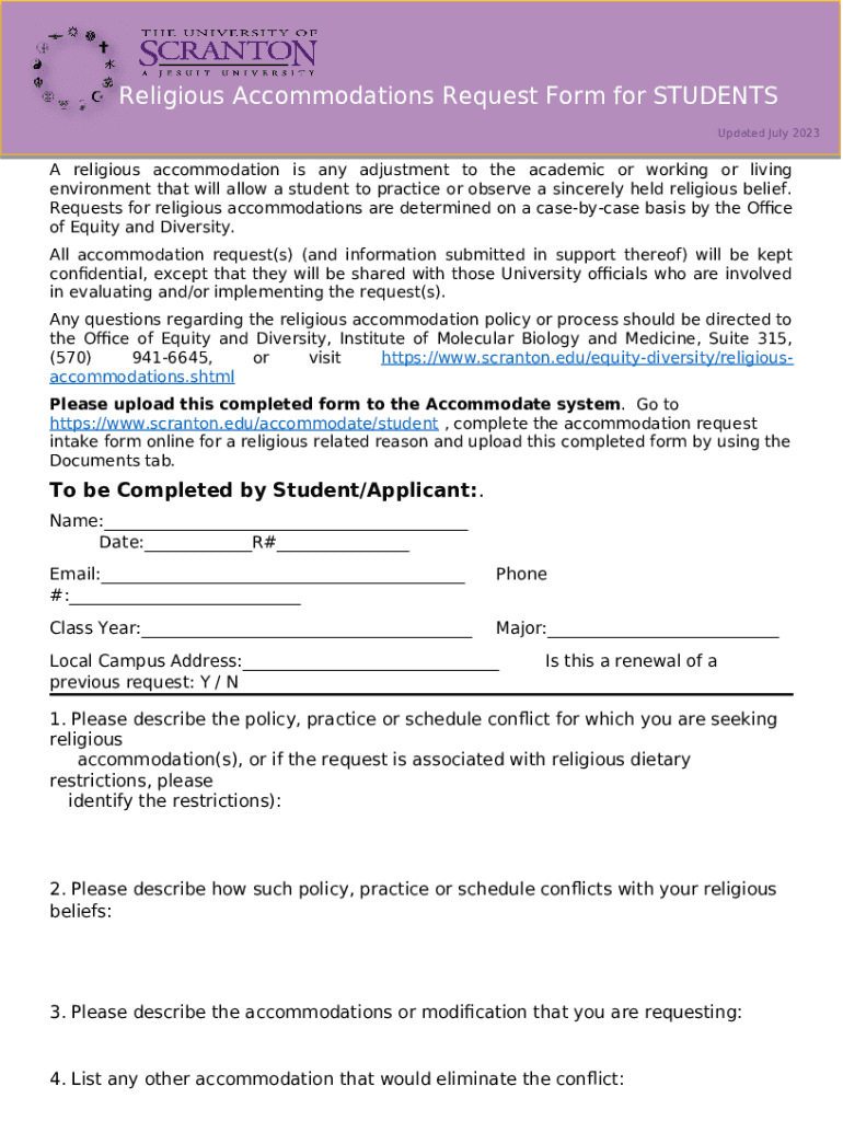 FAQReasonable Accommodations for Religious Beliefs and ... Doc Template ...