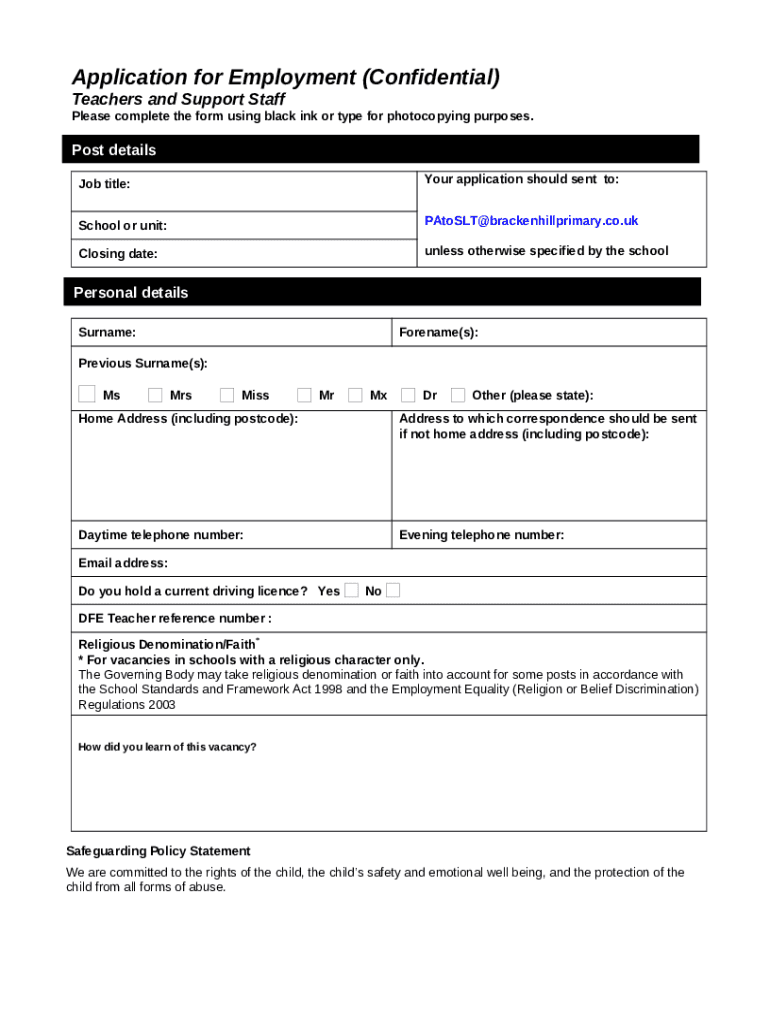 How to Apply - Teaching & Support Staff Doc Template | pdfFiller