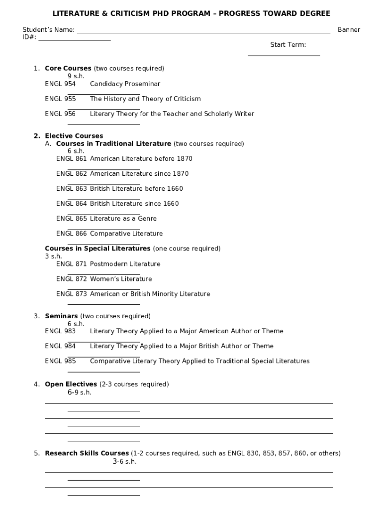 Progress Towards Degree Doc Template | pdfFiller