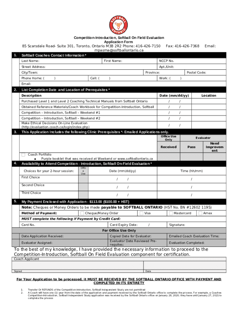 Competition-Introduction, Softball On ... Doc Template | pdfFiller