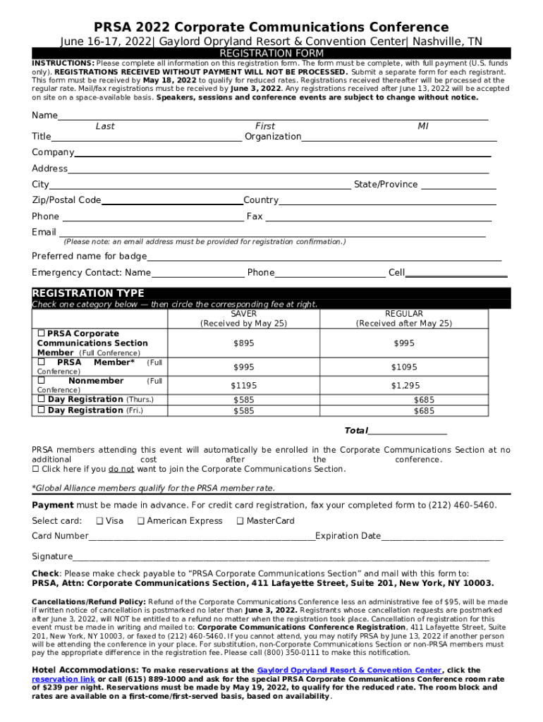 The PRSA Corporate Communications Section Conference Doc Template ...