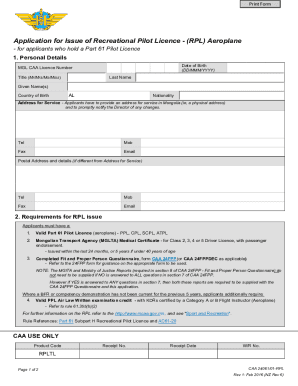 Fillable Online I already have a pilot certificate issued under Part 61 ...