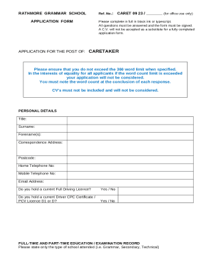Application numbers for Rathmore Grammar School - last 3 ... Doc ...