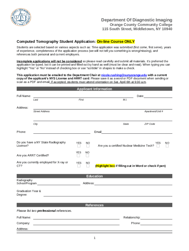 Program Overview and Handbook, Radiologic Technology ... Doc Template | pdfFiller