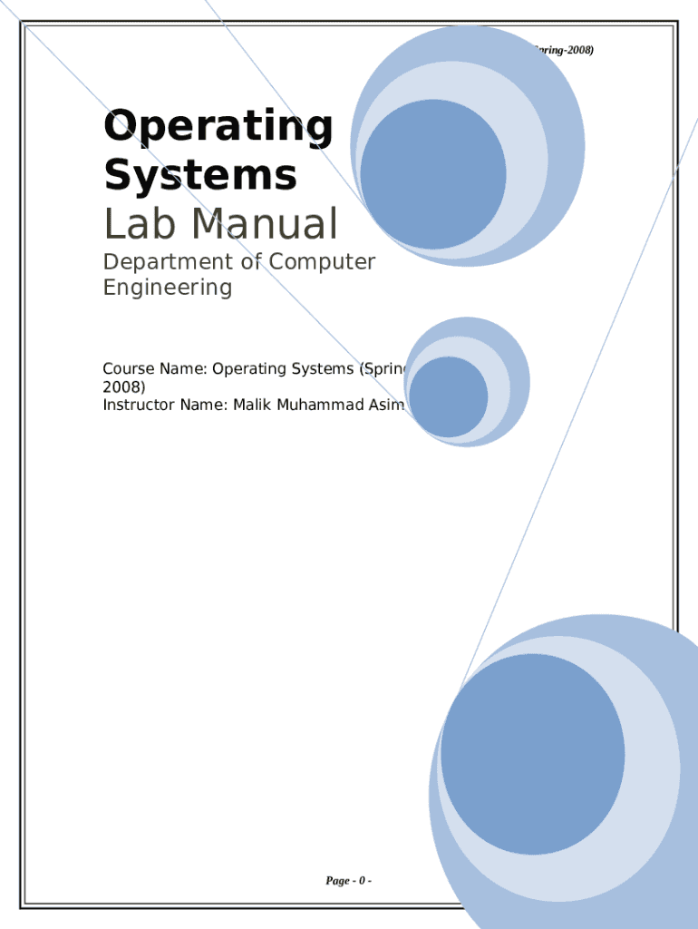 Operating Systems Lab Manual - web uettaxila edu Doc Template | pdfFiller Operating Systems Lab Manual - web uettaxila edu Doc Template | pdfFiller