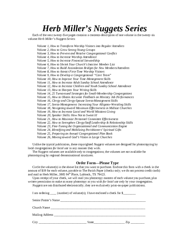 Herb Miller's Nuggets: Volume 1 - Bybelsevrygewigheid Doc Template ...