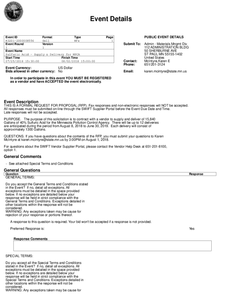 Fillable Online Sourcing events - Request for proposal Fax Email Print - pdfFiller