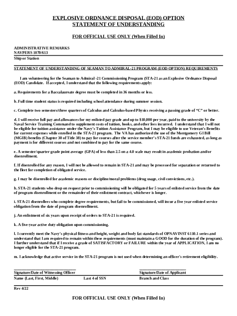SPECIAL OPERATION OPTION STATEMENT OF UNDERSTANDING Doc Template ...