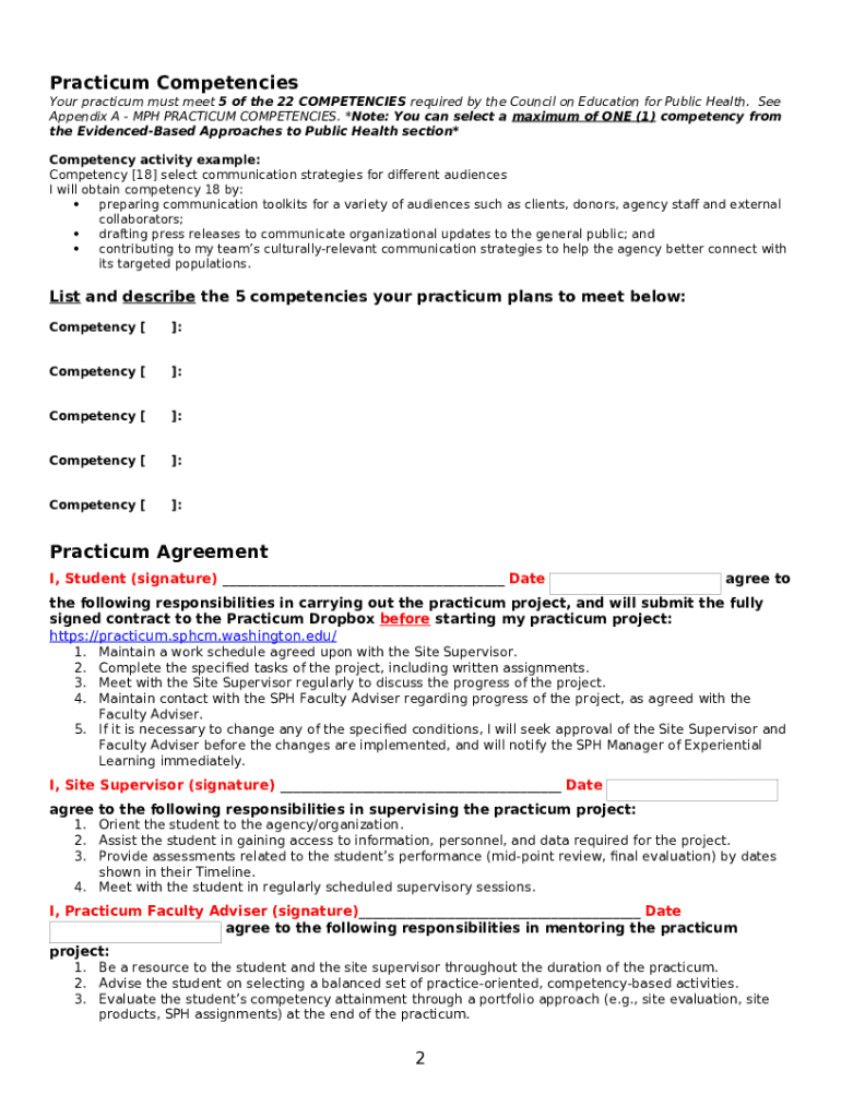 Practicum s and DocumentsUW School of Public Health - sph washington Doc Template | pdfFiller