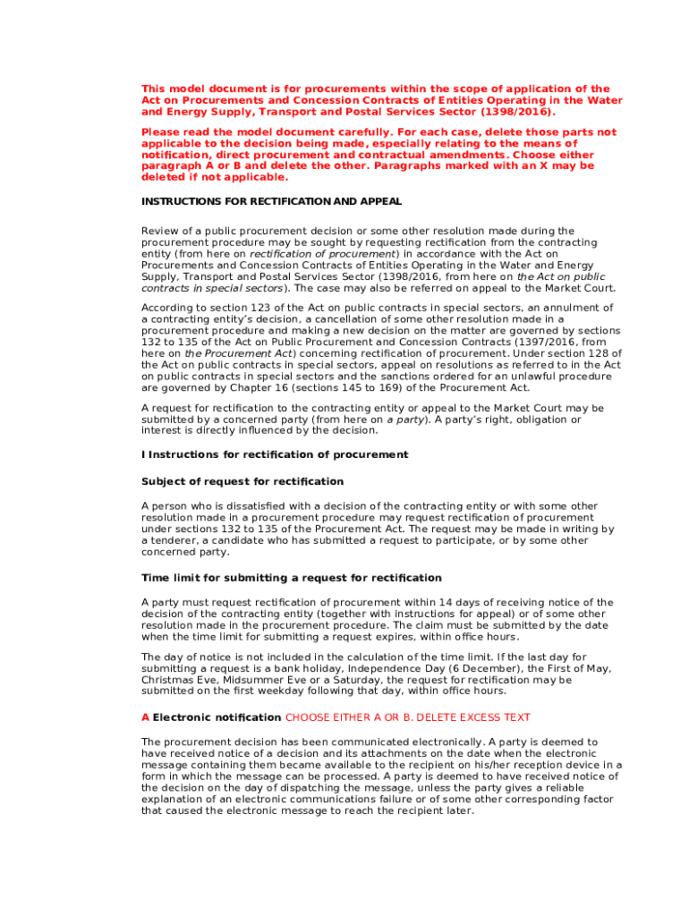 Act on Public Procurement and Concession Contracts ... Doc Template | pdfFiller