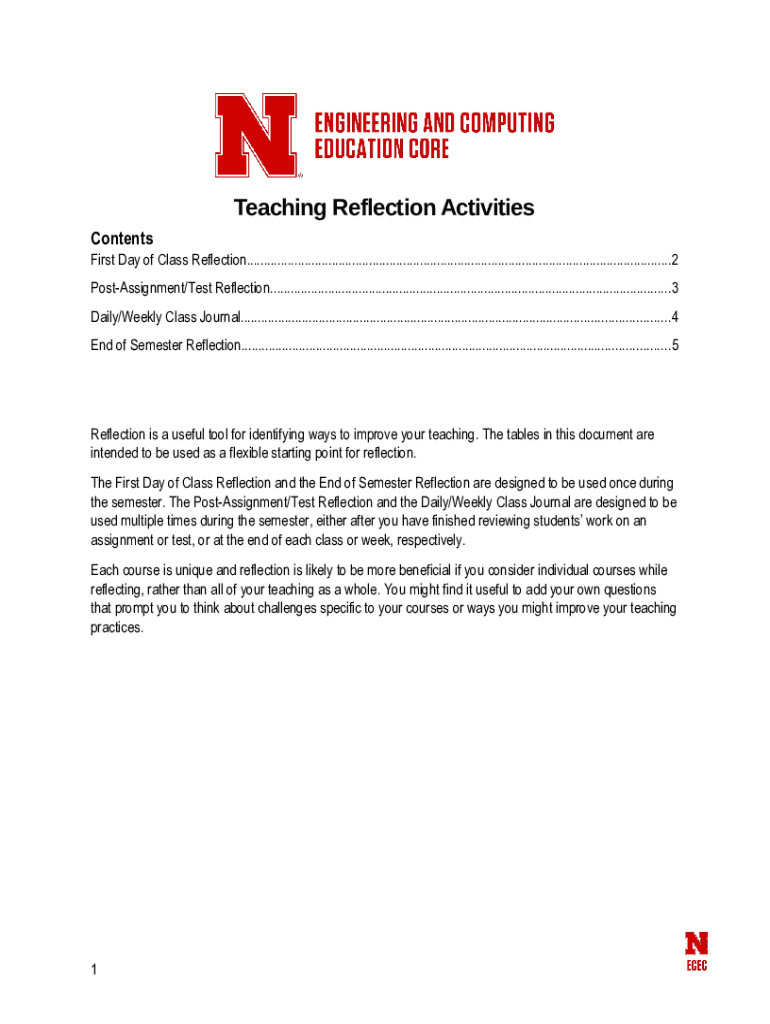 5 Reflection Activities to Help Students Glow and Grow - engineering unl Doc Template | pdfFiller