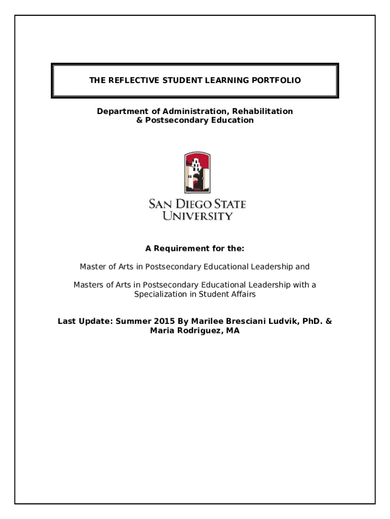 DOCUMENT RESUME AUTHOR Portfolio Criteria and ... - ERIC - interwork sdsu Doc Template | pdfFiller