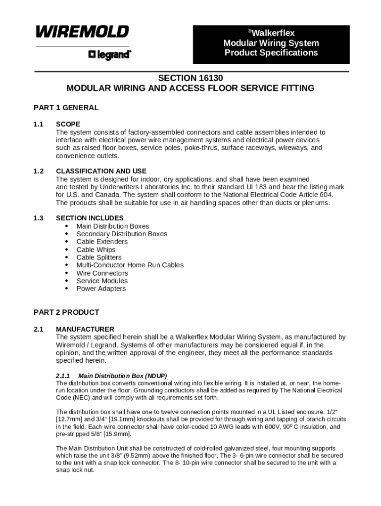 Walkerflex Modular Wiring System Wiring Modular Prefabricate