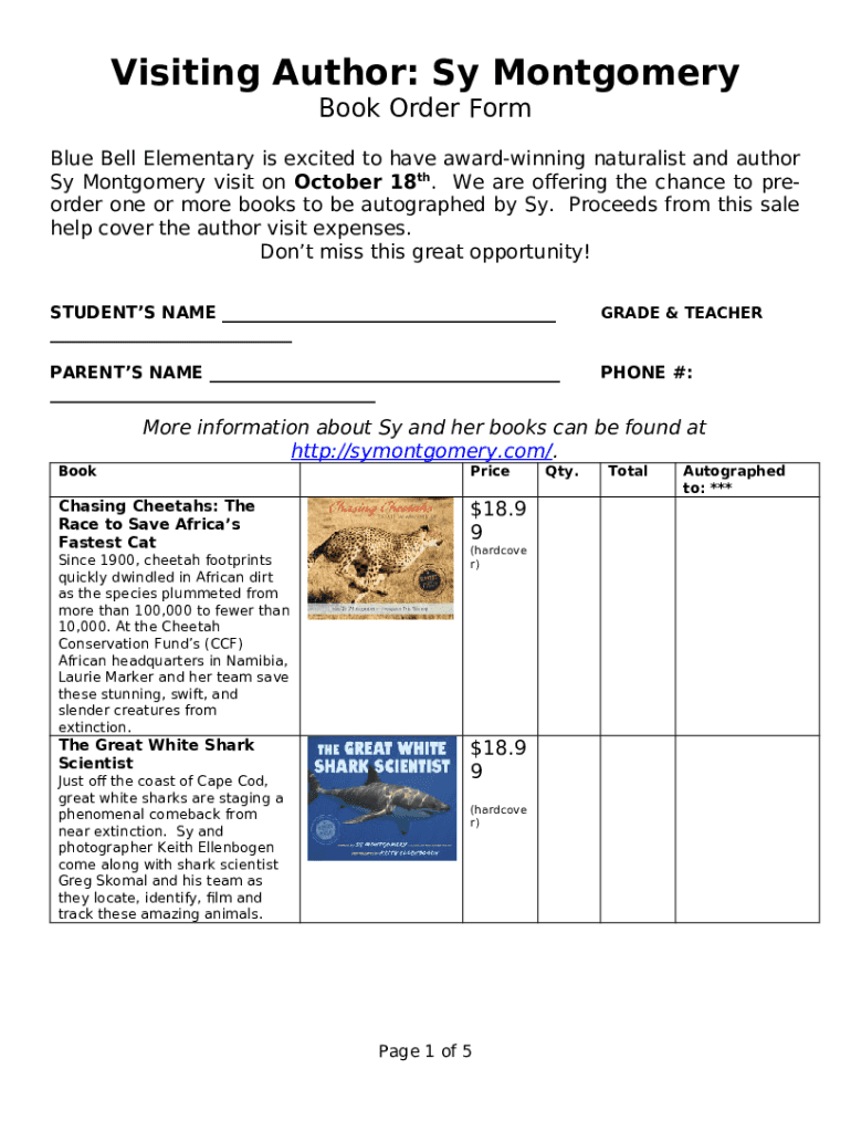 Adventure author Sy Montgomery selected as Writer in ... Doc Template ...