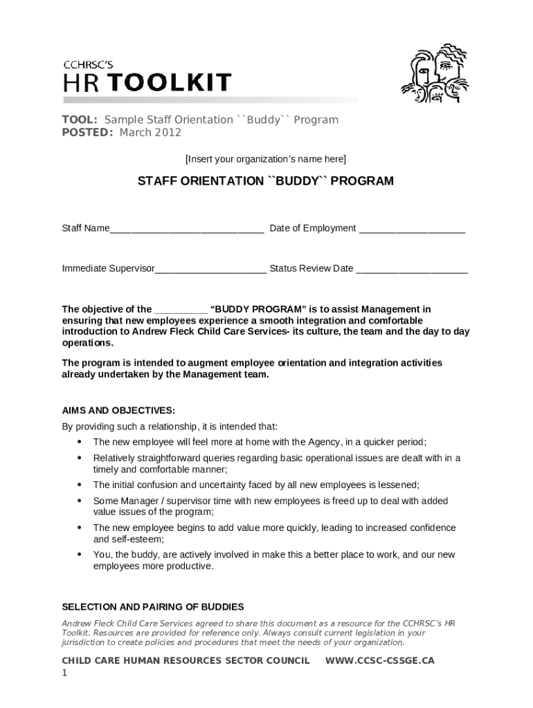 New Staff Orientation: Tools & TemplatesHuman Resources Doc Template ...