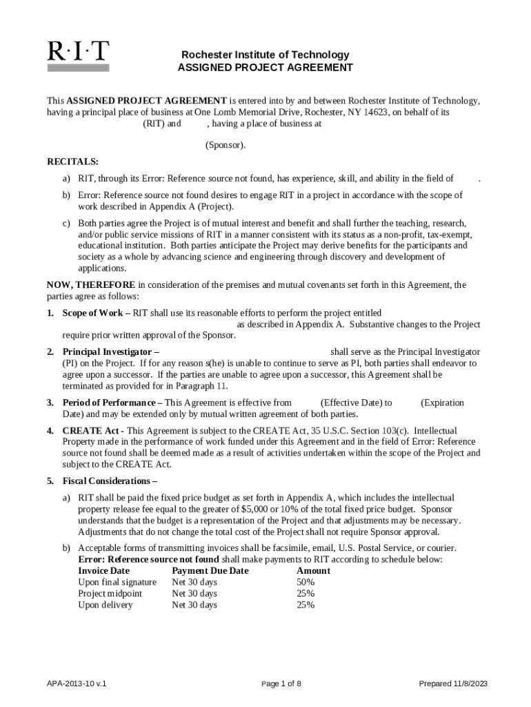 Rochester Institute of Technology Sample Clauses Doc Template | pdfFiller
