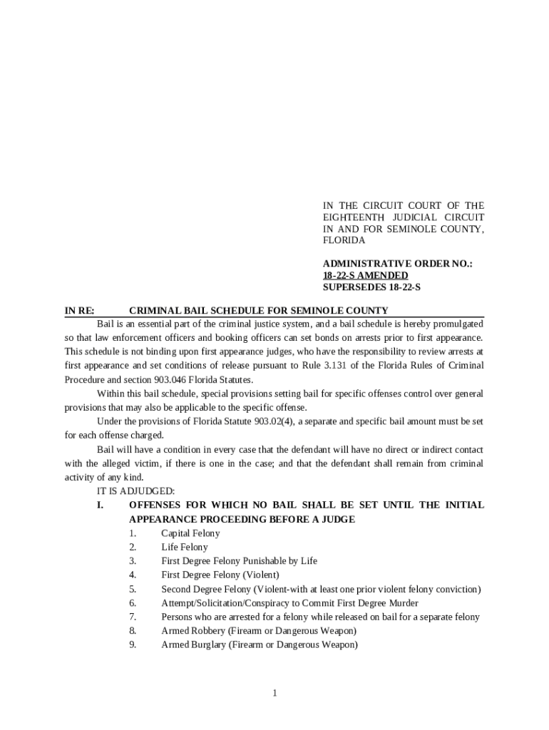 18-22-S AMD -Criminal Bail Schedule for Seminole County ... Doc ...