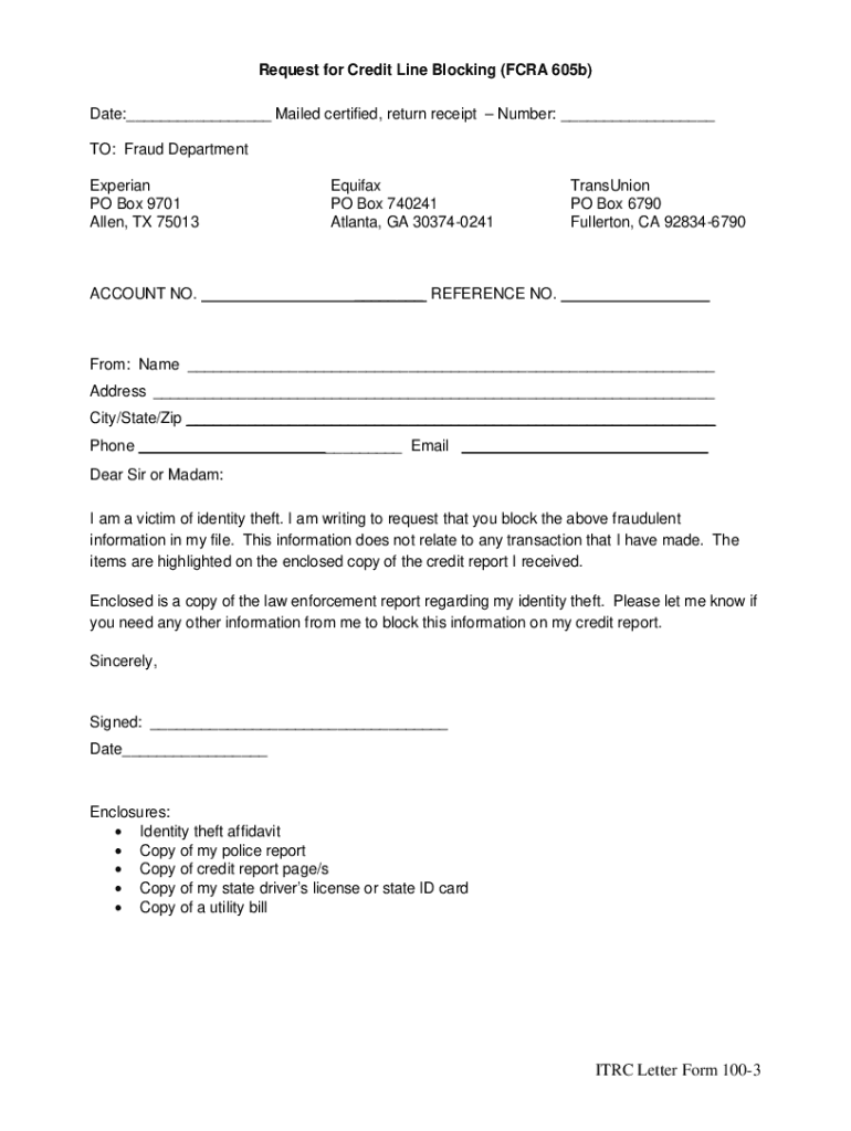 Fillable Online cms cityoftacoma Sample Letter to Consumer Reporting ...