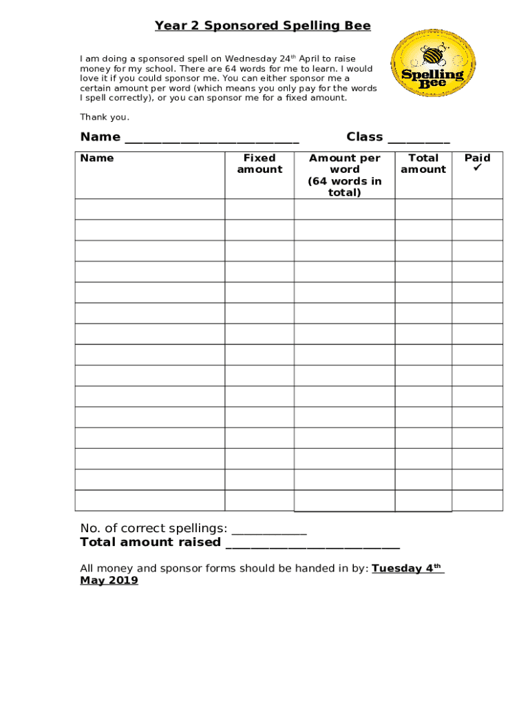 Sponsored Spell To raise money for the next phase of our ... Doc ...