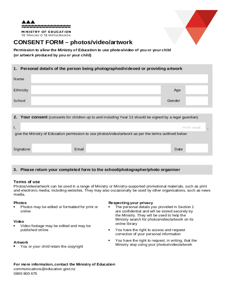 Consent to publish photographs(s), video, student work Doc Template ...