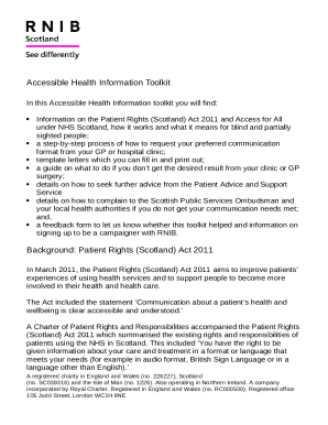 Patient rights and responsibilities: charter Doc Template | pdfFiller
