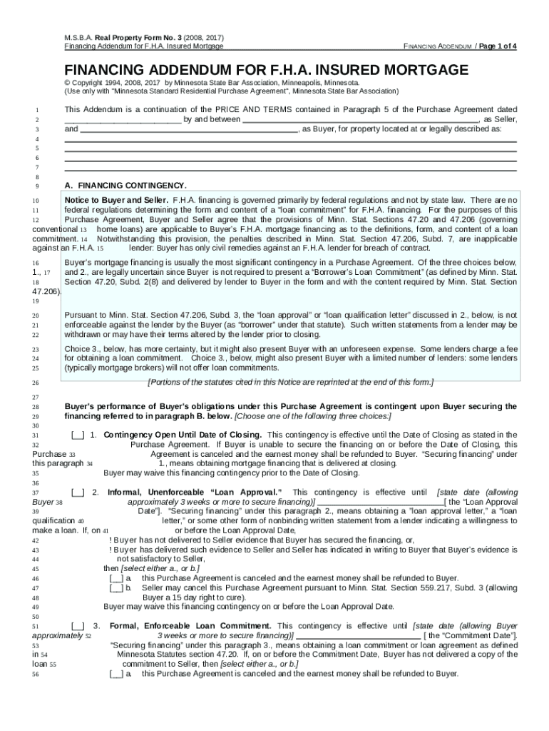 Financing Addendum for F Doc Template | pdfFiller