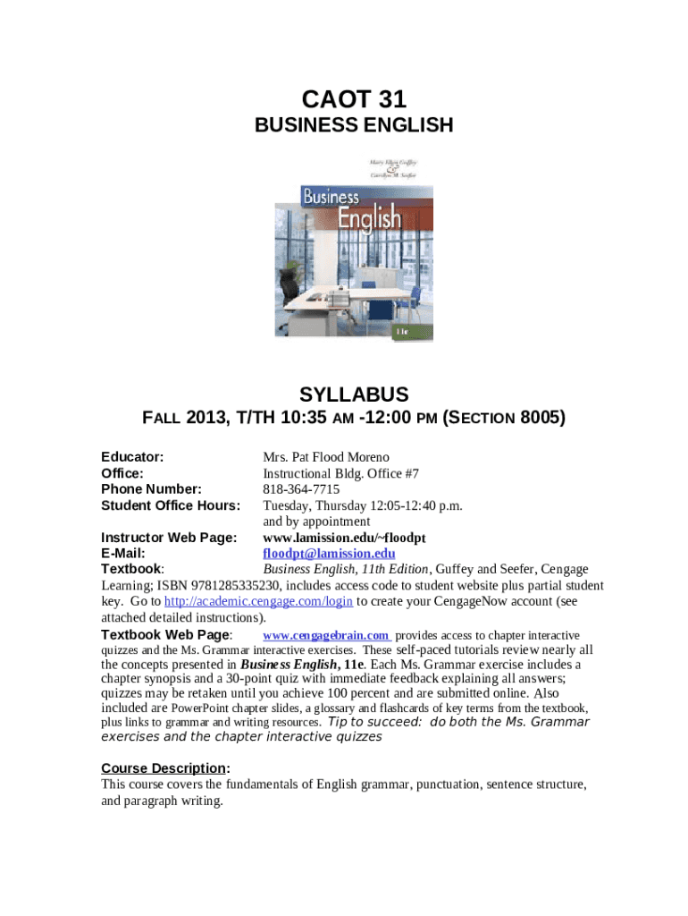 CAOT 31 - Los Angeles Mission College - Studylib Doc Template | pdfFiller