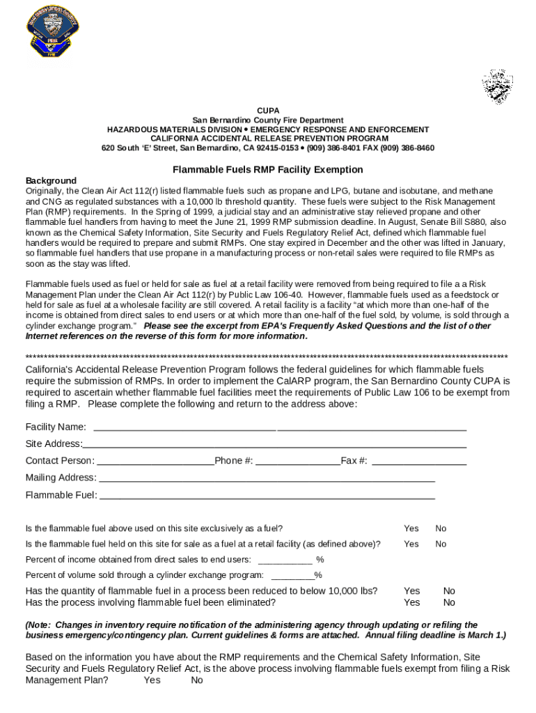 Unified Program Regulator Directory - CalEPA - CA.gov Doc Template | pdfFiller