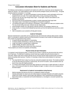 Acute Concussion Care PlanMust be completed by students physician Doc ...