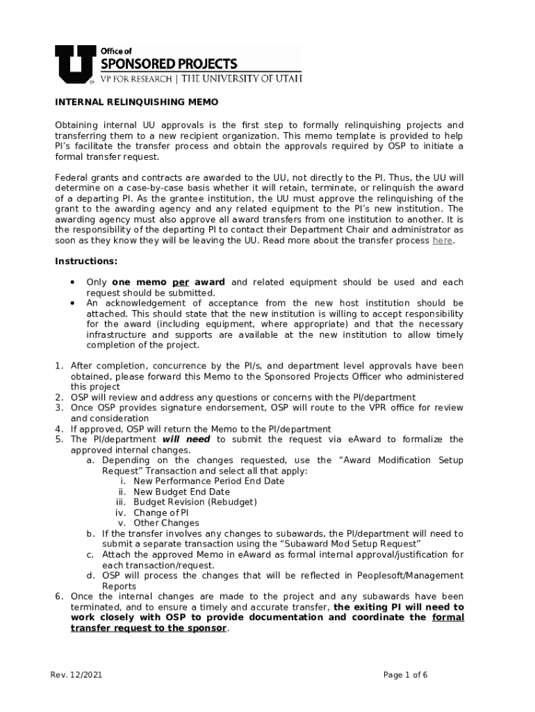 Sample Transfer Memorandum for use by Departments and ... Doc Template ...