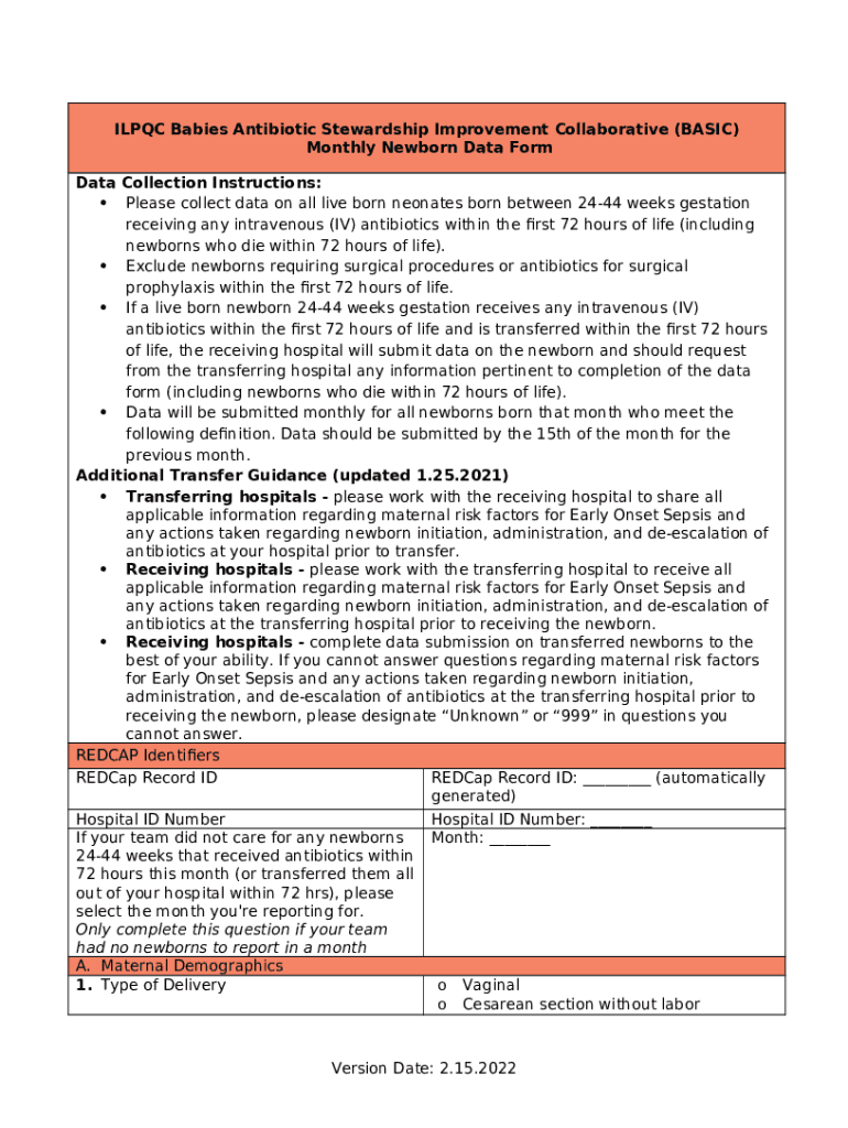 BASIC Monthly Newborns Data Doc Template | pdfFiller