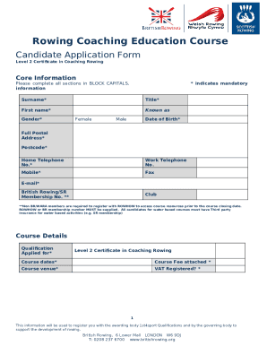 Rowing UKCC Application Course. Rowing Coaching UKCC Doc Template ...