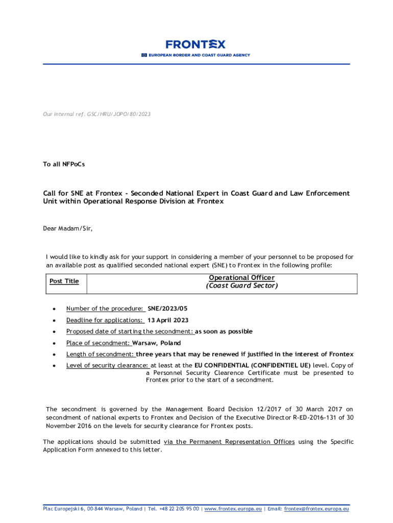 Fillable Online sgae gouv . Frontex Letter ARES Template Fax Email ...