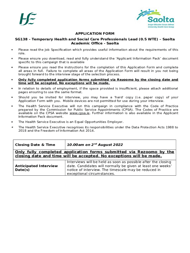 76 Saolta University Health Care Group jobs (3 new) Doc Template ...