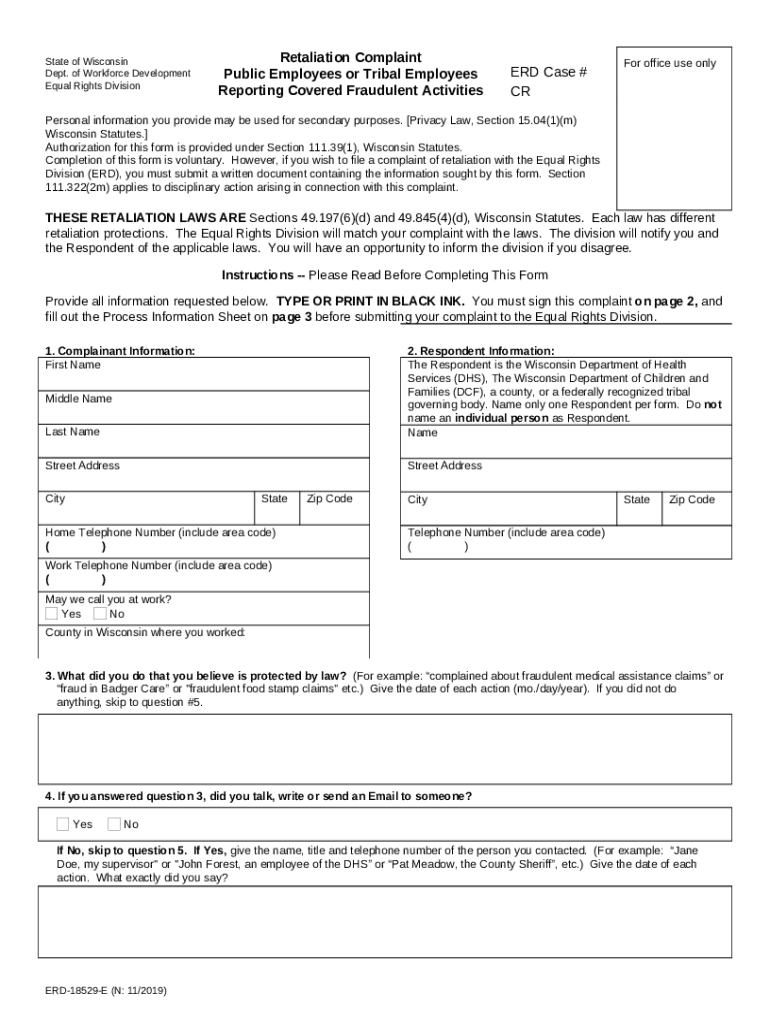 Filing a Whistleblower or Retaliation Claim - Wisconsin - dwd wisconsin ...