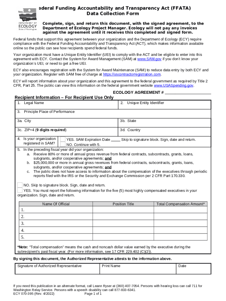 Federal Funding Accountability and Transparency Act ( ... Doc Template ...