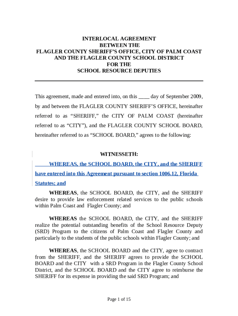 interlocal agreement between the flagler county sheriff's office ...