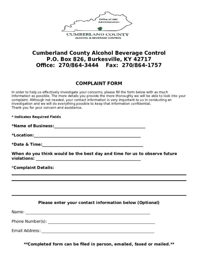 Contact - Alcoholic Beverage Control - CA.gov - cumberlandcounty ky Doc Template | pdfFiller