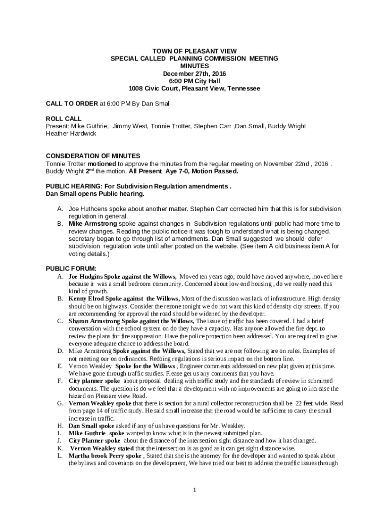 TOWN OF PLEASANT VIEW Doc Template | pdfFiller