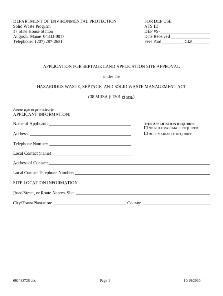 Waste Management, Maine Department of Environmental ... Doc Template ...