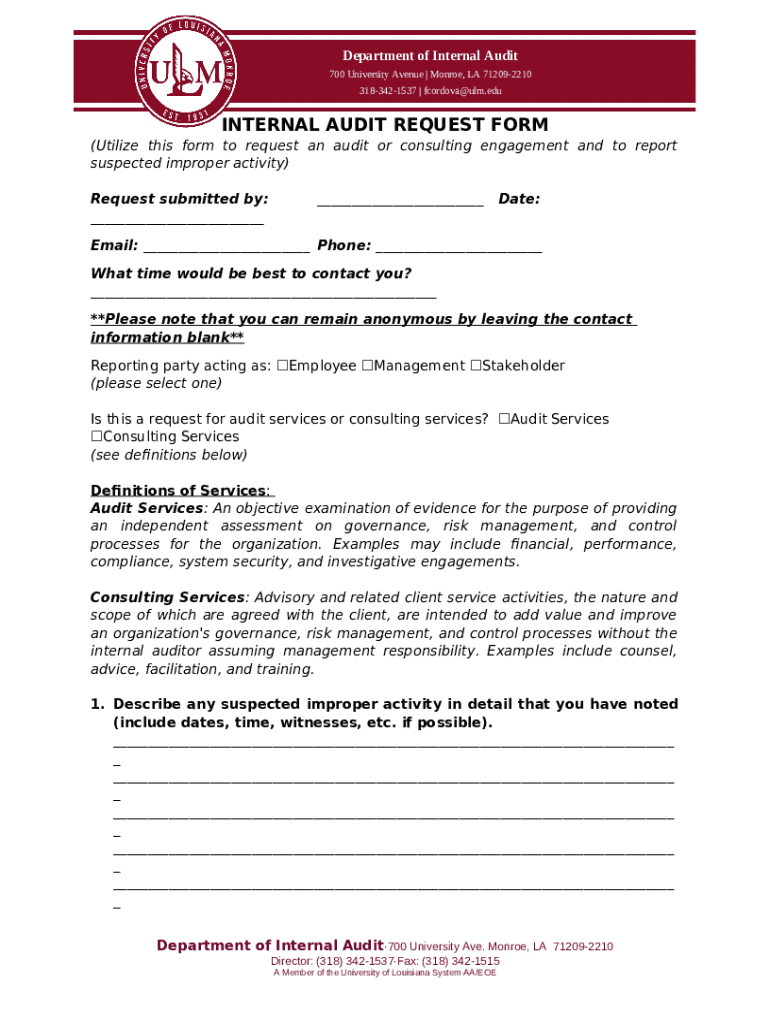 Appendix A: Status of Progress on Internal Audit Plan as of ... Doc Template | pdfFiller