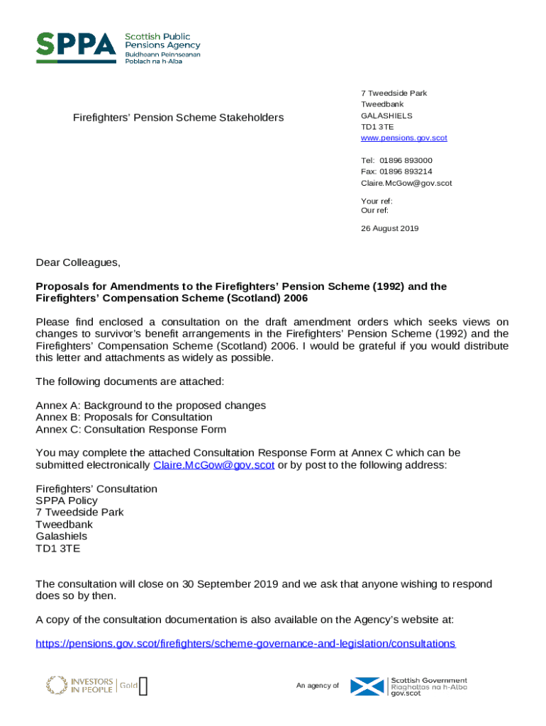 Firefighters' Pension Scheme Stakeholders - SPPA Doc Template | pdfFiller