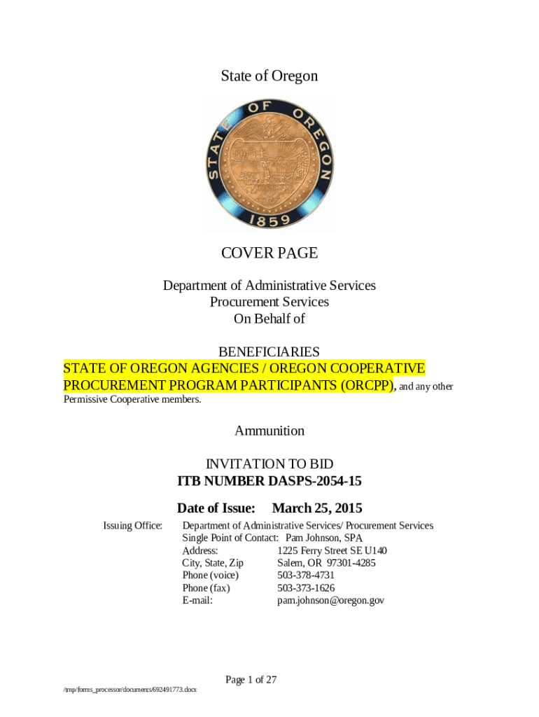 State of Oregon Contract Doc Template | pdfFiller