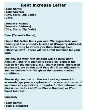 How to Write a Rent Increase Letter To Your Tenants Doc Template ...