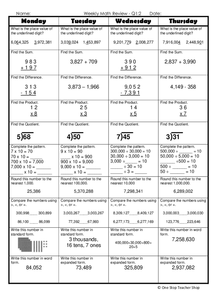 Fillable Online weekly-math-homework-q1-2-answer-key.pdf ... Fax Email ...
