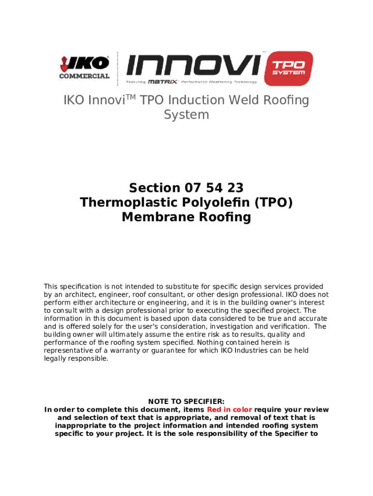 TPO Single-Ply Roofing System Solutions - IKO Innovi TPO Doc Template ...