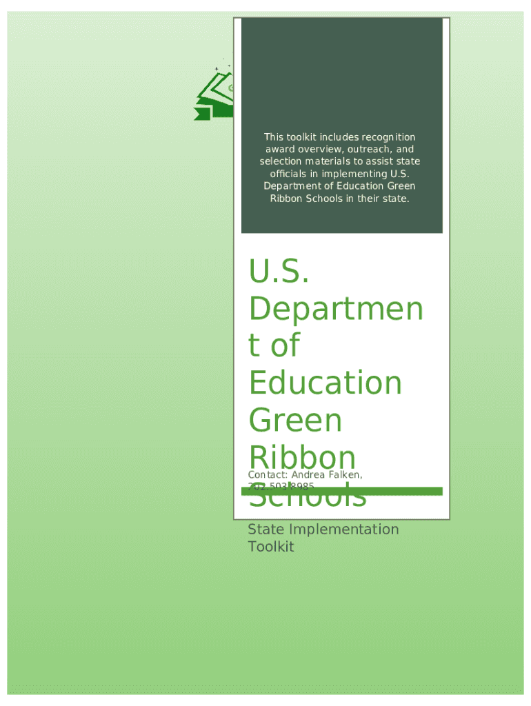 U.S. Department of Education Green Ribbon Schools. State Implementation ...