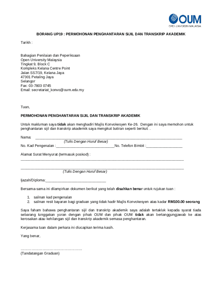 OUM Melaka - OUM Main Campus has moved to a new ... - convocation oum edu Doc Template | pdfFiller