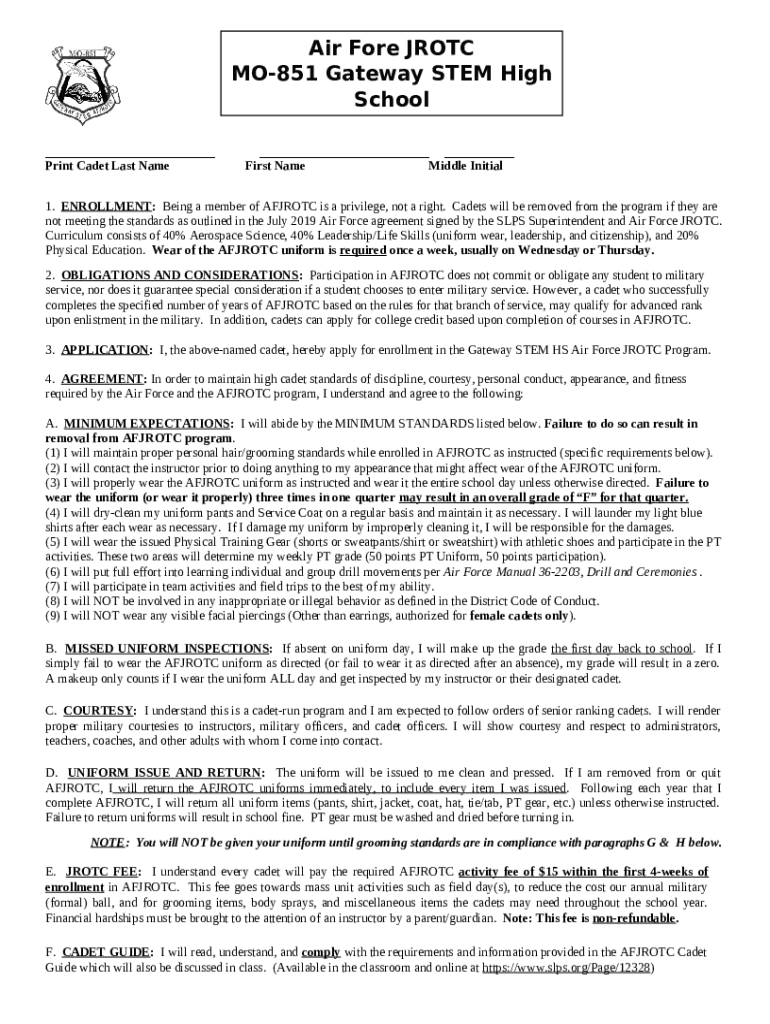 ola high school air force jrotc Doc Template | pdfFiller